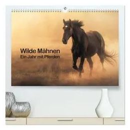Calvendo Wilde M&auml;hnen: Ein Jahr mit Pferden (hochwertiger Premium Wandkalender 2026 DIN A2 quer), Kunstdruck in Hochglanz