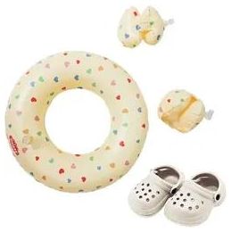 Heless Puppen-Schwimmset ''Herz Konfetti'' mit Schwimmring, Schwimmfl&uuml;geln und Clogs,