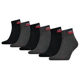 Levi's Kurzsocken LEVI'S, Herren, Gr. 43-46, grau (mid grau, schwarz), Baumwollmischung, unifarben, normal, Socken, mit breitem Logobund