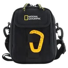 Schultertasche National Geographic "EXPLORER III", Damen, Gr. B/H/T: 9cm x 21cm x 16cm, schwarz, Kunstfaser, unifarben, Taschen Schultertasche, aus recycelten PET-Flaschen