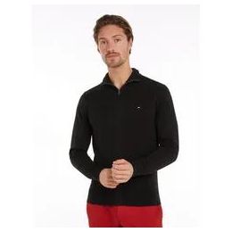 Cardigan Tommy Hilfiger "PIMA ORG CTN CASHMERE ZIP THRU", Herren, Gr. XL (54), schwarz, Strick, Obermaterial: 95% Baumwolle, 5% Kaschmir, Rippstrickb&uuml;ndchen, Strickjacken