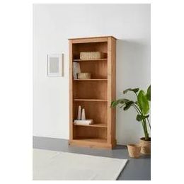 B&uuml;cherregal OTTO HOME "Liotta", beige (natur gebeizt, gewachst), B:77cm H:180cm T:31cm, Massivholz, Regale, B&uuml;cherregal, mit 4 verstellbare Einlegeb&ouml;den, aus massivem Kiefernholz