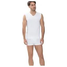 Tanktop Mey "Dry Cotton", Herren, Gr. 8, wei&szlig; (1x wei&szlig;), Single Jersey, Obermaterial: 57% Baumwolle, 38% Polyester, 5% Elasthan, unifarben, k&ouml;rpernah h&uuml;ftbedeckend, V-Ausschnitt, Tops Tanktop, mit V-Ausschnitt, breite Tr&auml;ger, Single Jersey-Qualit&auml;t