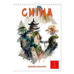 China - Aquarellmalerei (Wandkalender 2026 DIN A4 hoch), Calvendo Monatskalender