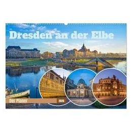 Dresden an der Elbe - Der Planer (Wandkalender 2026 DIN A2 quer), Calvendo Monatskalender