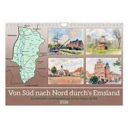 Von S&uuml;d nach Nord durch's Emsland (Wandkalender 2026 DIN A4 quer), Calvendo Monatskalender