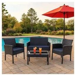 HTI-Living 4-teiliges Polyrattan Lounge-Set mit Tisch Gartenm&ouml;bel Set Zita