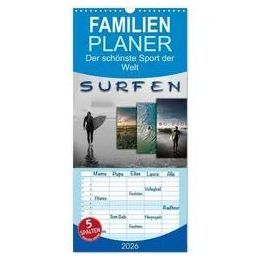 Familienplaner 2026 - Surfen - so cool mit 5 Spalten (Wandkalender, 21 x 45 cm) Calvendo