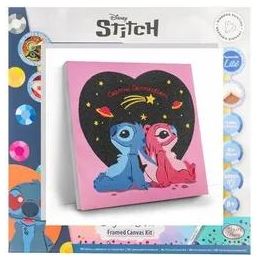 CRAFT Buddy CAKL-32DNY716M - Crystal Art Famed Canvas Kit, Disney, Stitch & Angel, Leinwandbild 30x30cm, Diamond Painting