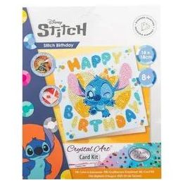 Craft Buddy CCK-32DNY813 - Crystal Art Card Kit, Disney, Stitch Birthday, Gru&szlig;karten-Set, Diamond Painting