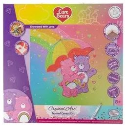CRAFT Buddy CAKL-32CBC717M - Crystal Art Famed Canvas Kit, Care Bears, Showered With Love, Leinwandbild 30x30cm, Diamond Painting
