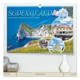 Calvendo S&uuml;dengland - Impressionen aus dem S&uuml;dwesten von England (hochwertiger Premium Wandkalender 2026 DIN A2 quer), Kunstdruck in Hochglanz