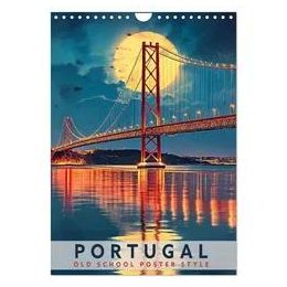 Portugal - Old School Poster Style (Wandkalender 2026 DIN A4 hoch), Calvendo Monatskalender