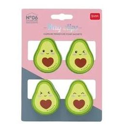 Legami Set mit 4 Verschluss-Clips - Avocado