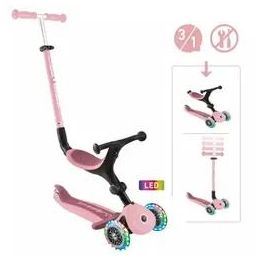 Globber GO-UP ACTIVE LIGHTS pastellrosa-rosa, mit Leuchtrollen