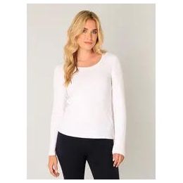 Langarmshirt Base Level, Damen, Gr. 48, wei&szlig;, Jersey, Obermaterial: 96% Viskose, 4% Elasthan, unifarben, regular fit h&uuml;ftbedeckend, Rundhals, Shirts Langarmshirt, mit Rundhalsausschnitt
