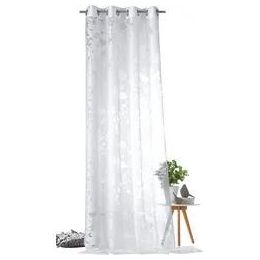 Weckbrodt-Gardinen Vorhang WECKBRODT "Shorty" Gr. 1, beige (natur), B:140cm H:160cm, Ausbrenner, Polyester, Viskose, Gardinen, Ausbrenner, Allover,transparent,Motiv V&ouml;gel und Zweige, Gardine, Store