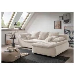 Ecksofa Home Affaire "Imola, bequem, aktuelle Steppung im Sitz, L-Form, Breite 270cm", beige, B:270cm H:90cm T:170cm, Microfaser PRIMABELLE (100% Polyester) / Struktur (82% Polyester, 9% Viscose, 7% Baumwolle, 2% Nylon);Kunstleder SOFTLUX / Struktur (82% Polyester, 9% Viscose, 7% Baumwolle, 2% Nylon), Sofas, Ecksofa, wahlweise mit Bettfunktion