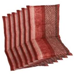 Sesselauflage GO-DE, rot, B:50cm H:6cm T:110cm, Baumwolle, Polyester, Polyurethan, Polsterauflagen, 110x50 cm