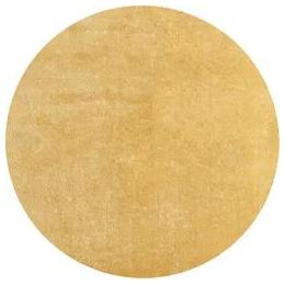 Teppich MERINOS "Loft 37", gold, H:16mm &Oslash;:200cm, Polyester, Teppiche, Teppich, Kunstfellteppich besonders weich und kuschelig, Fell Haptik