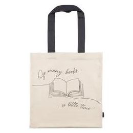 Baumwolltasche in creme "So many books...so little time..."