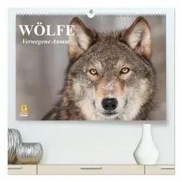 Calvendo W&ouml;lfe. Verwegene Anmut (hochwertiger Premium Wandkalender 2026 DIN A2 quer), Kunstdruck in Hochglanz