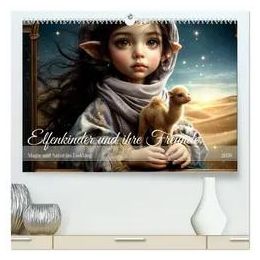 Calvendo Elfenkinder und ihre Freunde - Magie und Natur im Einklang (hochwertiger Premium Wandkalender 2026 DIN A2 quer), Kunstdruck in Hochglanz