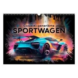 Coole KI-generierte SPORTWAGEN (Wandkalender 2026 DIN A3 quer), Calvendo Monatskalender