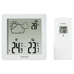 Hama Wetterstation "Zakynthos", Thermometer, Hygrometer, mit Au&szlig;ensensor, Wei&szlig; 00222234 Funk-Wetterstation