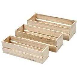 Creativ Company Holz Boxen, H 6,5+7+7,5 cm, L 22+23,5+25 cm, B 7+8,5+10 cm, 3 Stk/ 1 Set