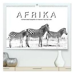 Calvendo AFRIKA - Schwarz-weiss Fotografien im modernen "High Key" Look (hochwertiger Premium Wandkalender 2026 DIN A2 quer), Kunstdruck in Hochglanz