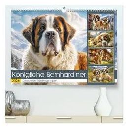 Calvendo K&ouml;nigliche Bernhardiner. Die sanften Riesen der Alpen (hochwertiger Premium Wandkalender 2026 DIN A2 quer), Kunstdruck in Hochglanz