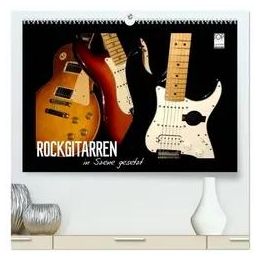 Calvendo ROCKGITARREN in Szene gesetzt (hochwertiger Premium Wandkalender 2026 DIN A2 quer), Kunstdruck in Hochglanz