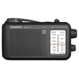 Sangean MMR-77 Outdoorradio UKW, MW Notfallradio Handkurbel, spritzwassergesch&uuml;tzt, Taschenlampe, wiederaufladbar Schwarz