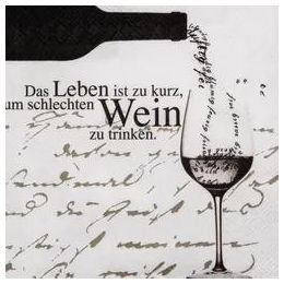 R&auml;der R&auml;der Vino Serviette "Das Leben ist zu kurz, um schlechten Wein zu trinken."