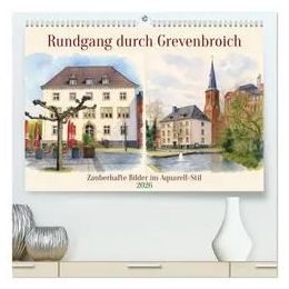 Calvendo Rundgang durch Grevenbroich (hochwertiger Premium Wandkalender 2026 DIN A2 quer), Kunstdruck in Hochglanz