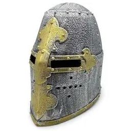 BestSaller 1422 - Kinder-Ritterhelm Topfhelm, Kunststoff, Silber/Gold