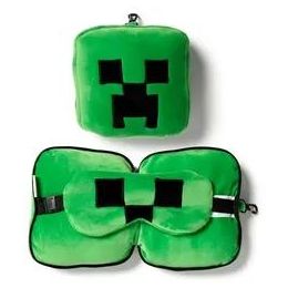 Puckator Relaxeazzz Pl&uuml;sch Minecraft Creeper Reisekissen & Schlafmask