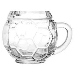 Bierkrug ST&Ouml;LZLE "Fu&szlig;ball", transparent, H:9,6cm &Oslash;:10,2cm, Glas, Trinkgef&auml;&szlig;e, 6-teilig