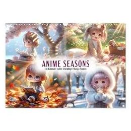 Anime Seasons: Ein Kalender voller lebendiger Manga-Szenen (Wandkalender 2026 DIN A3 quer), Calvendo Monatskalender
