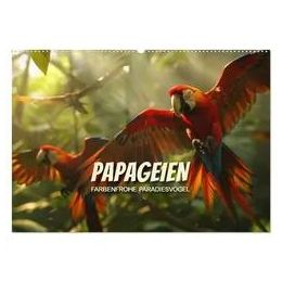 Papageien - Farbenfrohe Paradiesv&ouml;gel (Wandkalender 2026 DIN A2 quer), Calvendo Monatskalender
