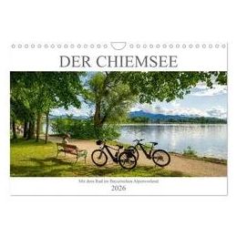 Der Chiemsee - Mit dem Rad im Bayerischen Alpenvorland (Wandkalender 2026 DIN A4 quer), Calvendo Monatskalender