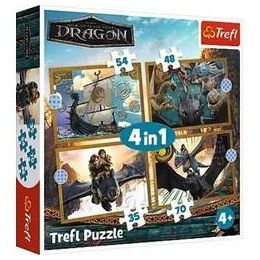 Trefl 4 in 1 Puzzle 35, 48, 54, 70 Teile Dragons