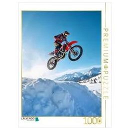 Calvendo Puzzle Frozen Flight - Motocross im Schnee 1000 Teile Lege-Gr&ouml;&szlig;e 64x48cm Foto-Puzzle f&uuml;r gl&uuml;ckliche Stunden