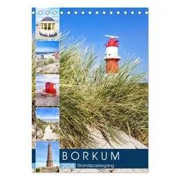 Borkum Strandspaziergang (Tischkalender 2026 DIN A5 hoch), Calvendo Monatskalender