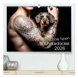 Calvendo Coole Typen - Rauhaardackel (hochwertiger Premium Wandkalender 2026 DIN A2 quer), Kunstdruck in Hochglanz