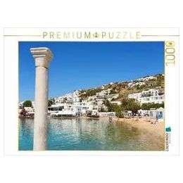 Calvendo Puzzle Sommerstrand in Mykonos-Stadt - Badefreuden in Griechenland 1000 Teile Lege-Gr&ouml;&szlig;e 64x48cm Foto-Puzzle f&uuml;r gl&uuml;ckliche Stunden