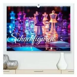 Calvendo Schachfiguren in Freizeitkleidung (hochwertiger Premium Wandkalender 2026 DIN A2 quer), Kunstdruck in Hochglanz