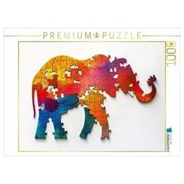 Calvendo Puzzle Elefant 1000 Teile Lege-Gr&ouml;&szlig;e 64x48cm Foto-Puzzle f&uuml;r gl&uuml;ckliche Stunden