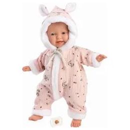Babypuppe mit Overall rosa 32cm